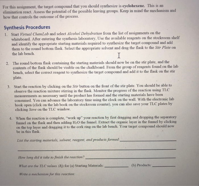 Solved For this assignment, the target compound that you | Chegg.com