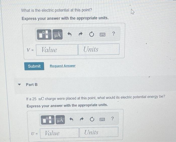 Solved At one point in space, the electric potential energy | Chegg.com