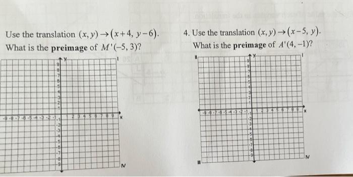 Solved Use the translation (x,y)→(x+4,y−6). 4. Use the | Chegg.com