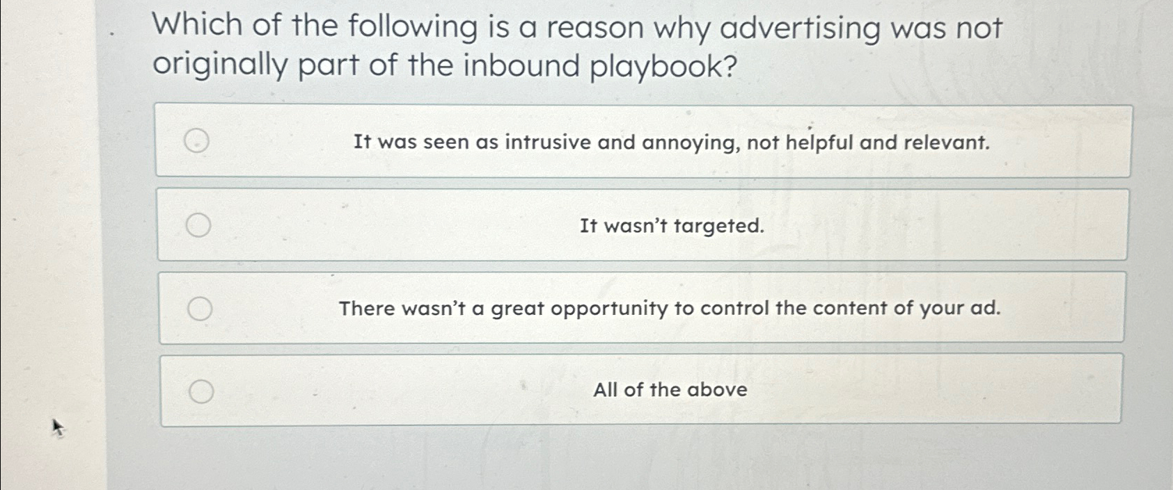 Solved Which of the following is a reason why advertising | Chegg.com