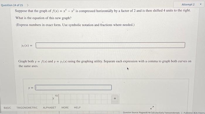 Solved Suppose that the graph of f(x)=x4−x2 is compressed | Chegg.com