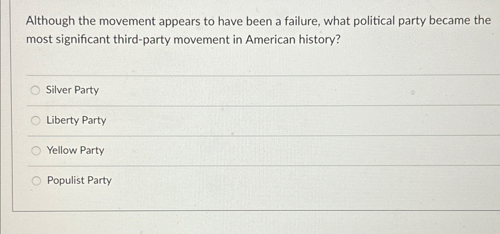 Solved Although the movement appears to have been a failure, | Chegg.com
