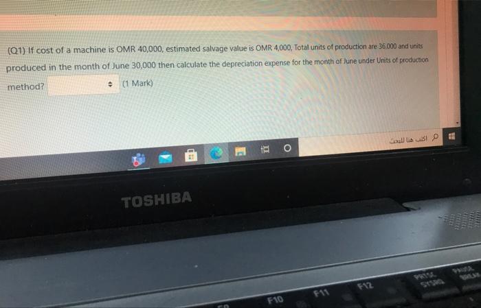 Solved (Q1) If cost of a machine is OMR 40,000, estimated | Chegg.com