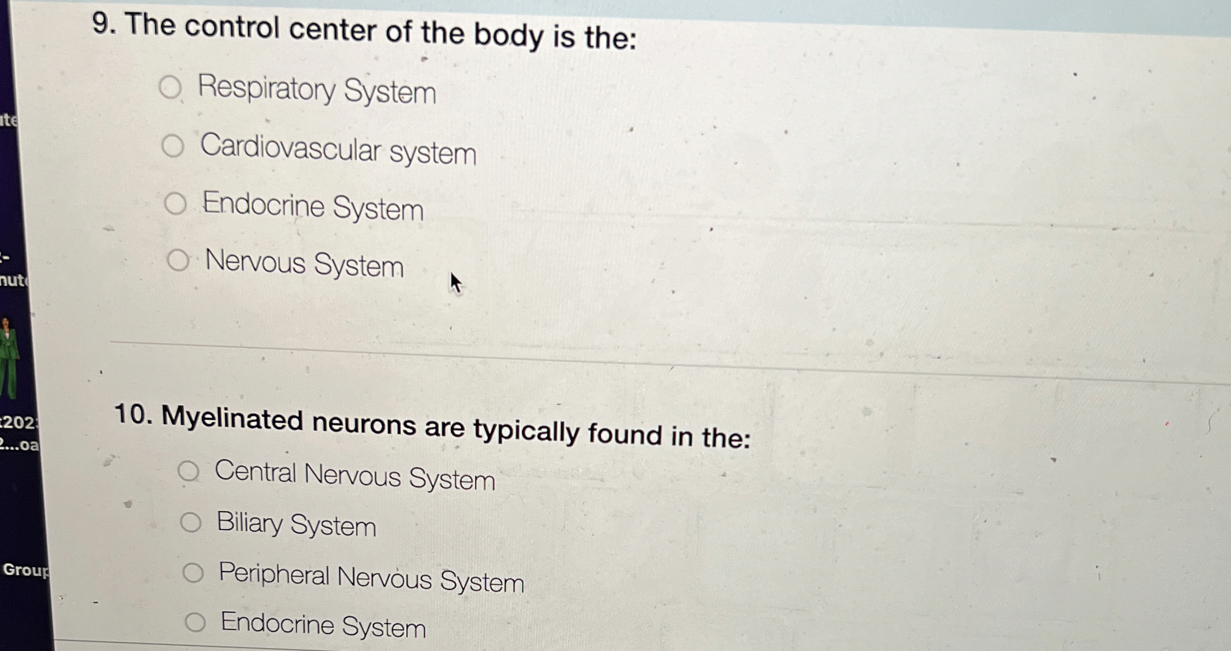 Solved The control center of the body is the:Respiratory | Chegg.com