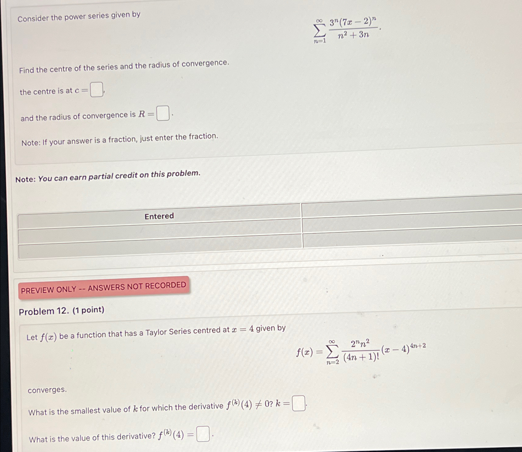 Solved Consider the power series given | Chegg.com