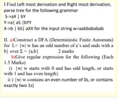 Solved I Find Left most derivation and Right most | Chegg.com