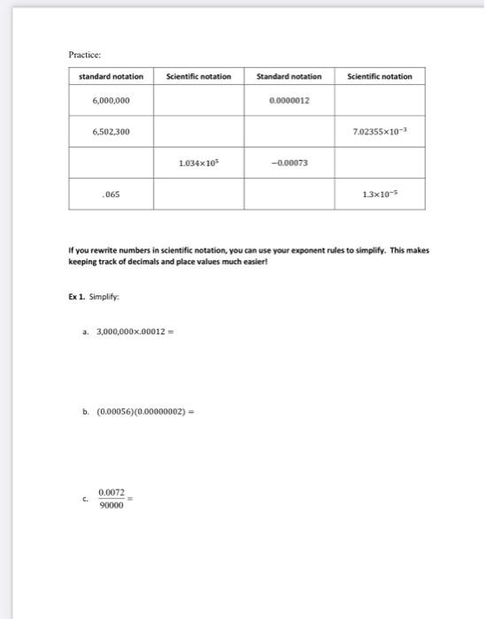 Solved Section 1.7 Seientific Notation Match cach number in | Chegg.com