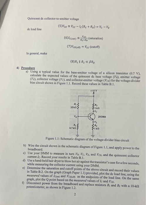 Solved Electronic circuits Lab : BJT Transistor voltage | Chegg.com