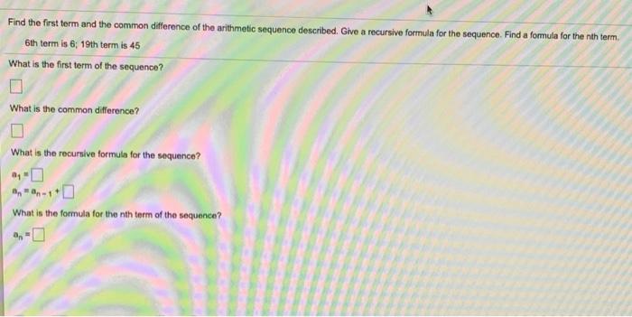 Solved Find the first term and the common difference of the | Chegg.com