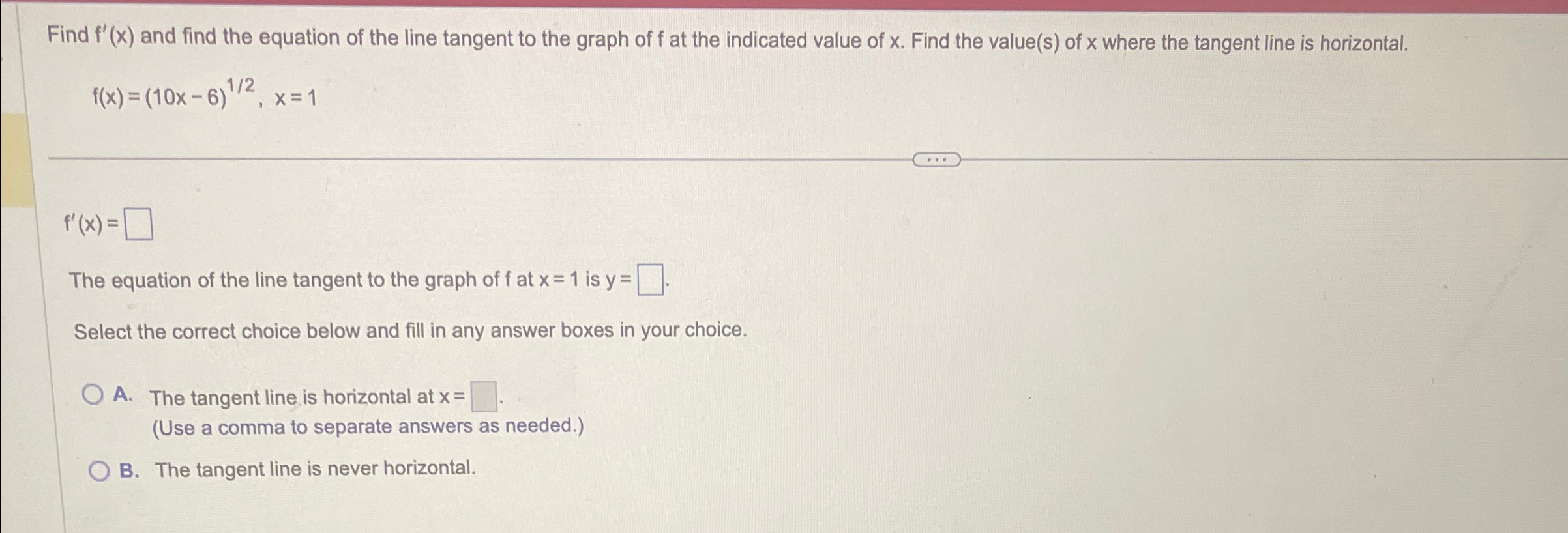 Solved Find f'(x) ﻿and find the equation of the line tangent | Chegg.com