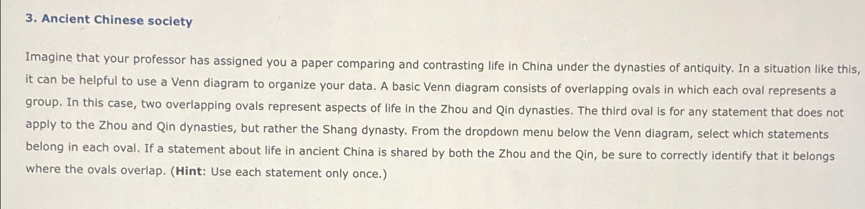 Ancient Chinese societyImagine that your professor | Chegg.com