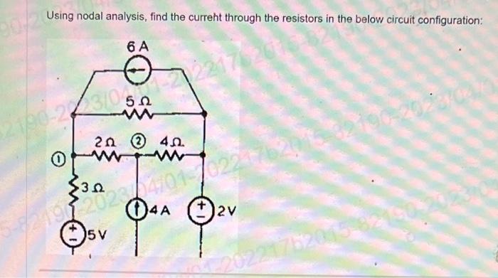 Solved Using nodal analysis, find the curreht through the | Chegg.com