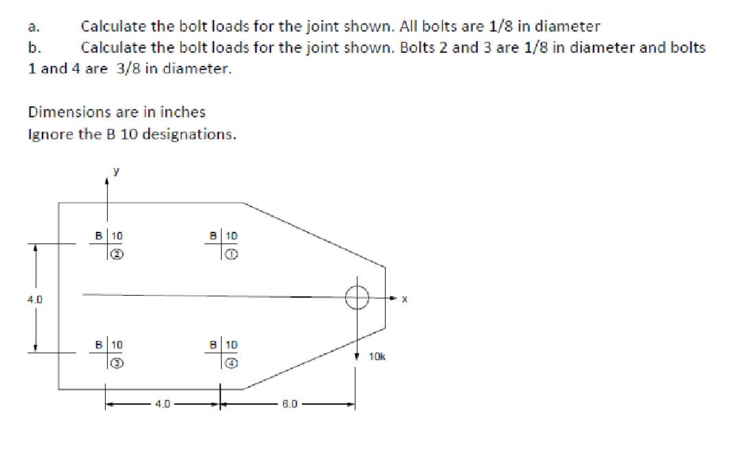 a. ﻿Calculate the bolt loads for the joint shown. All | Chegg.com