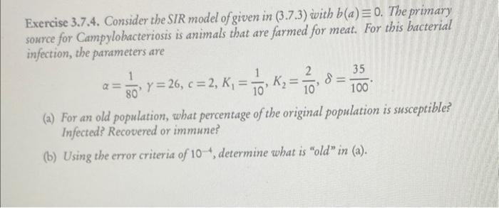 Solved Exercise 3 7 4 Consider The Sir Model Of Given In