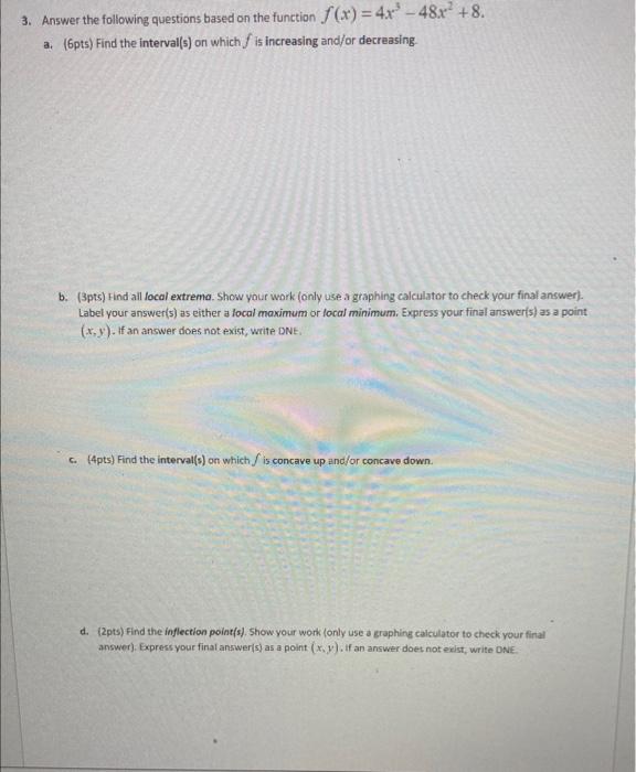 Solved 3. Answer the following questions based on the | Chegg.com