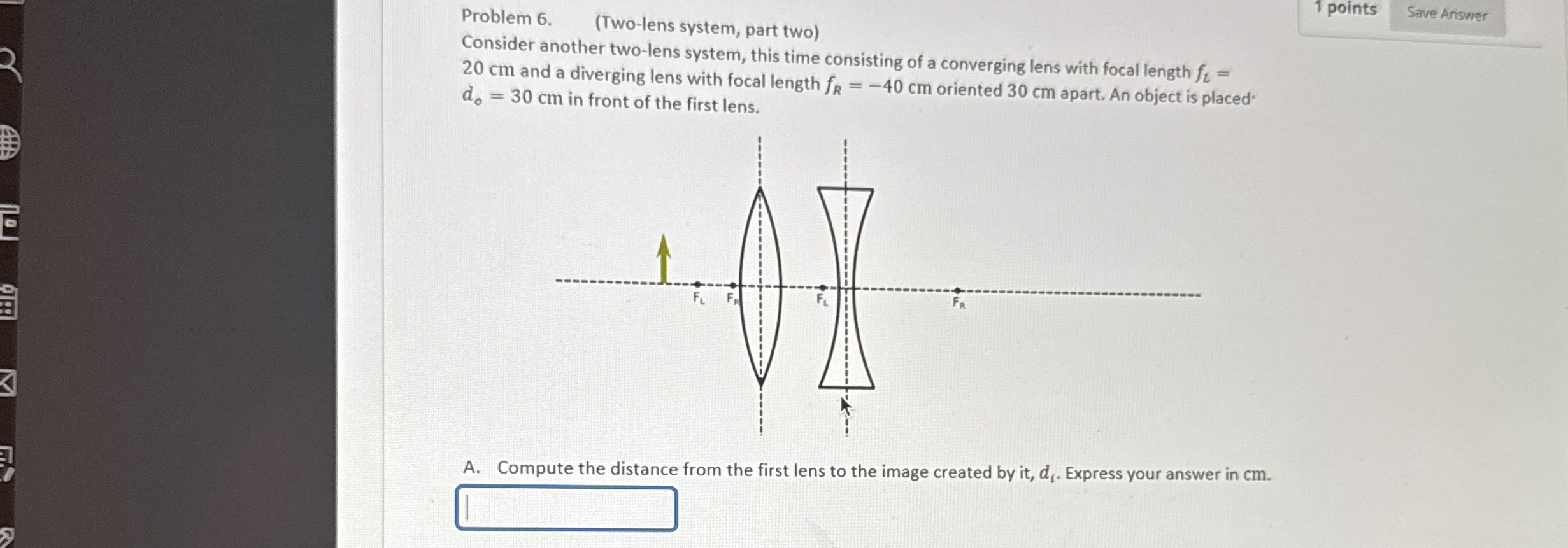 Problem 6.(Two-lens system, part two)Consider another | Chegg.com