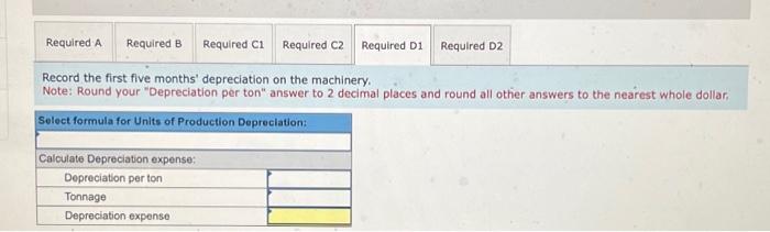 Record the first five months' depreciation on the | Chegg.com