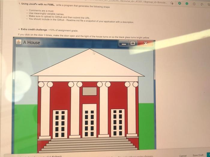 Solved 3 cu cours d 47207 1ro mode 1. Using JavaFx with no | Chegg.com
