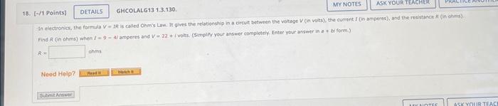 Solved 18. [-11 Points] DETAILS GHCOLALG13 13,130. Nood | Chegg.com