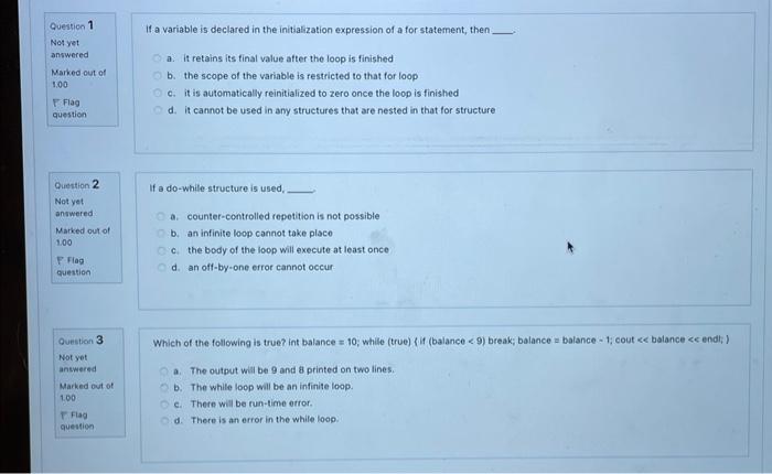 If a variable is declared in the initialization | Chegg.com