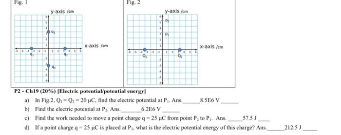 Solved P2 - Ch19 (20%) [Electric potential/potential energy] | Chegg.com