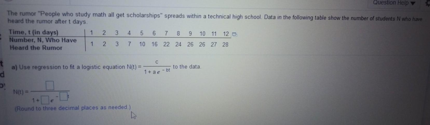 Solved Question Help The rumor "People who study math all | Chegg.com