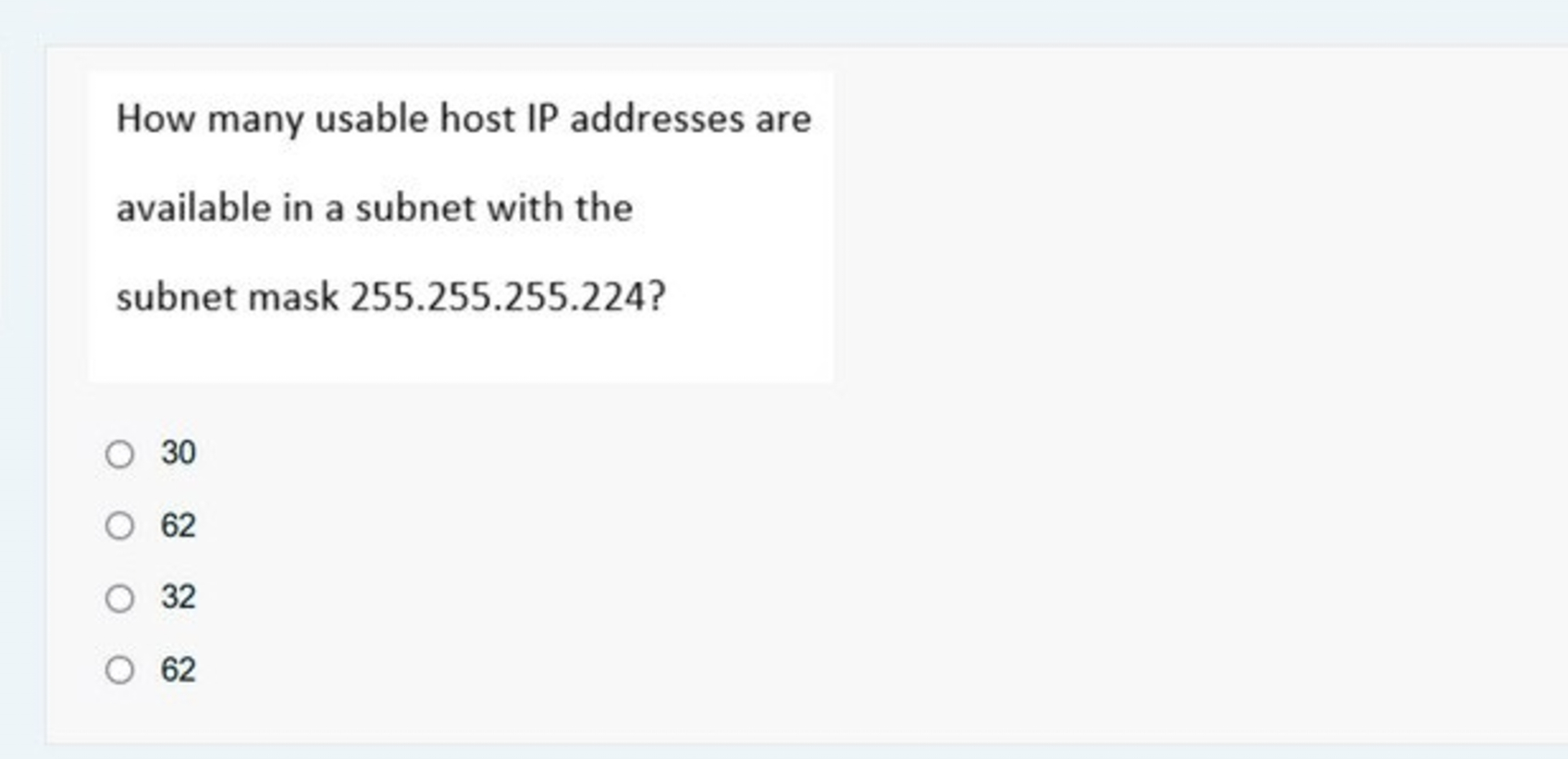 Solved How many usable host IP addresses are available in a | Chegg.com