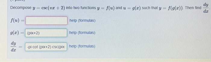 Solved (1 point) Decompose y=tan(sec(72)) into two functions | Chegg.com