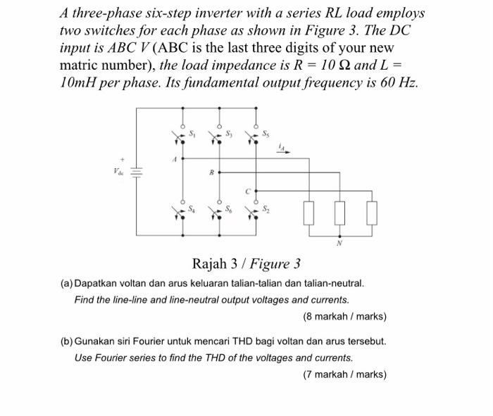 Solved A three-phase six-step inverter with a series RL load | Chegg.com