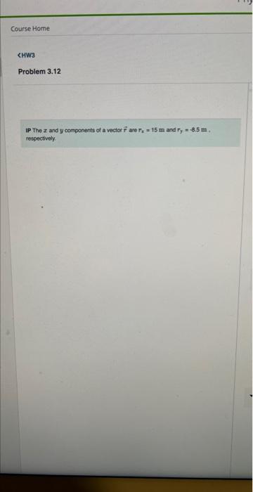 Solved IP The x and y components of a vector r are ry=15 m | Chegg.com