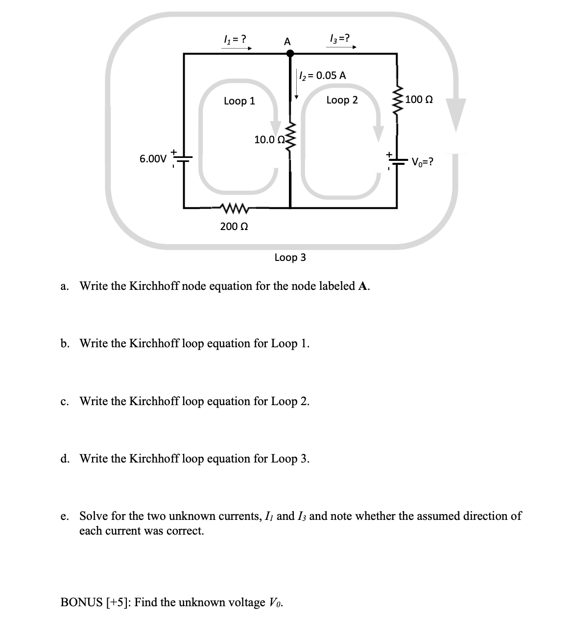 Solved How would I derive Kirchhoff's node equation and loop | Chegg.com