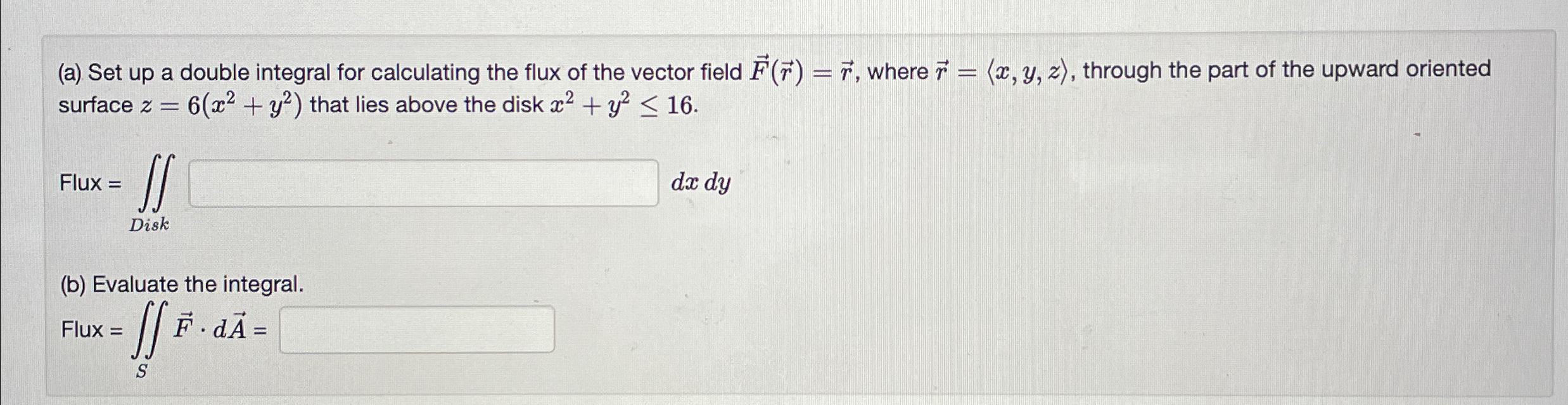 Solved (a) ﻿Set up a double integral for calculating the | Chegg.com