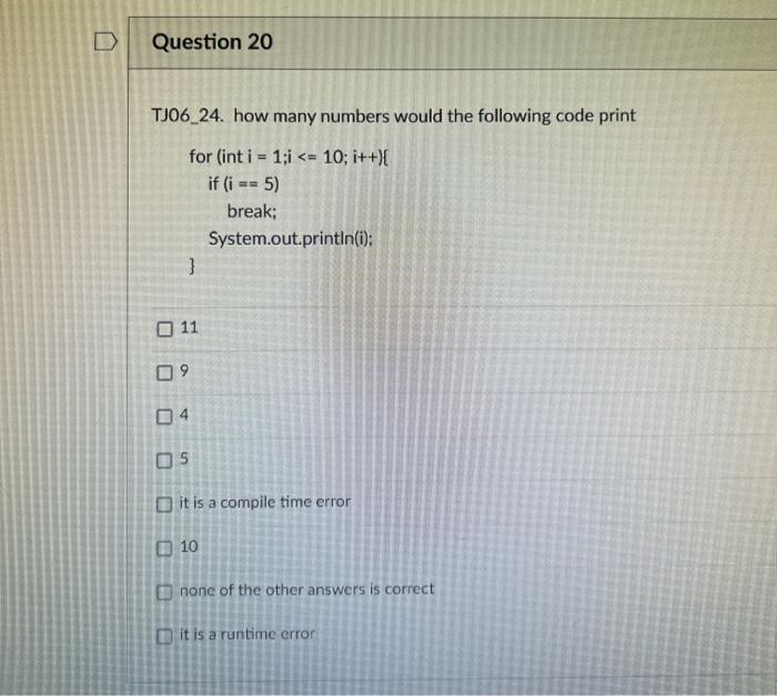 Solved TJ06_24. how many numbers would the following code | Chegg.com