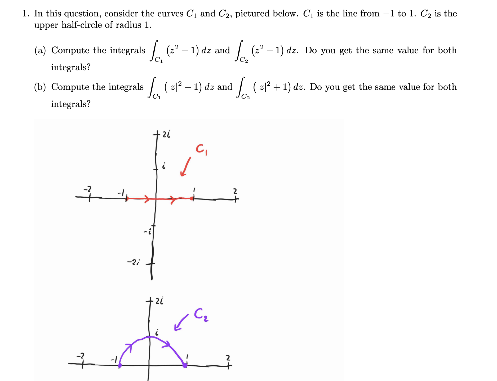 Solved In this question, consider the curves C1 ﻿and C2, | Chegg.com
