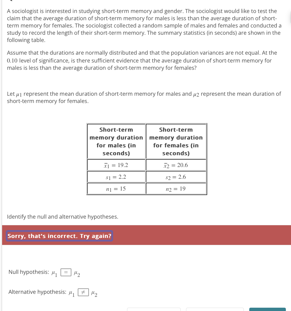Solved A sociologist is interested in studying short-term | Chegg.com