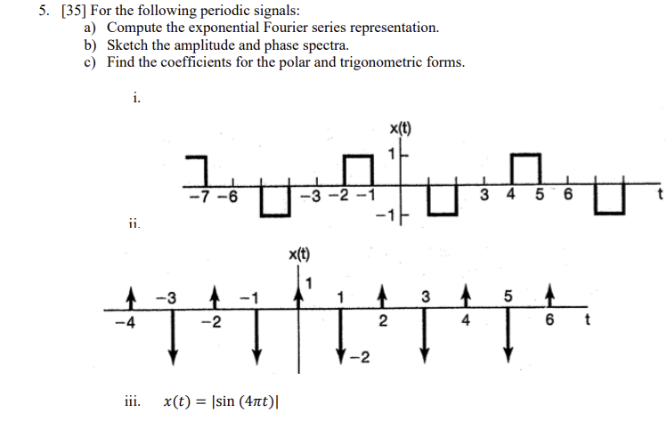 Solved [35] ﻿For the following periodic signals:a) ﻿Compute | Chegg.com