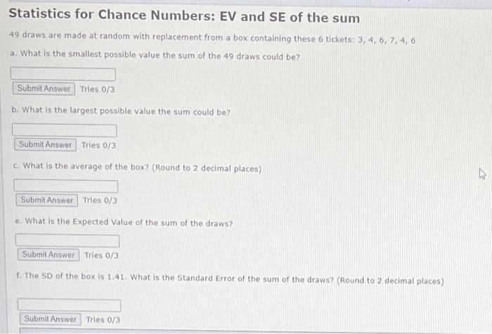 Solved 49 draws are made at random with replacement from a | Chegg.com