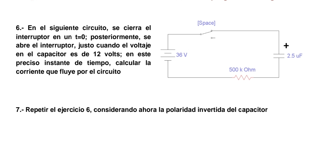 Solved 6.- ﻿En el siguiente circuito, se cierra el | Chegg.com