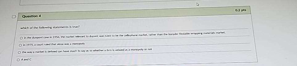 Solved 0.2 ﻿ptsQuestion 4which of the following statements | Chegg.com