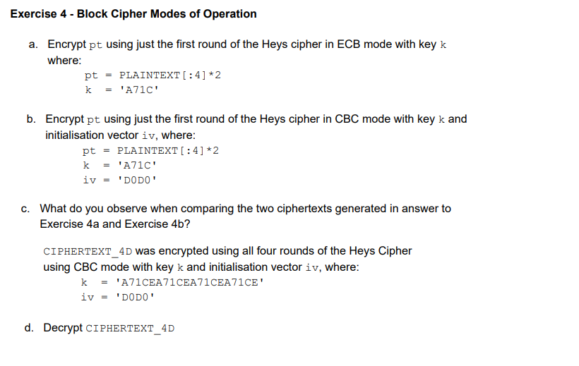 Solved The Python Function To Generate The Plaintext