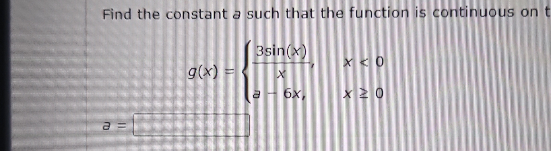 Solved Find the constant a such that the function is | Chegg.com