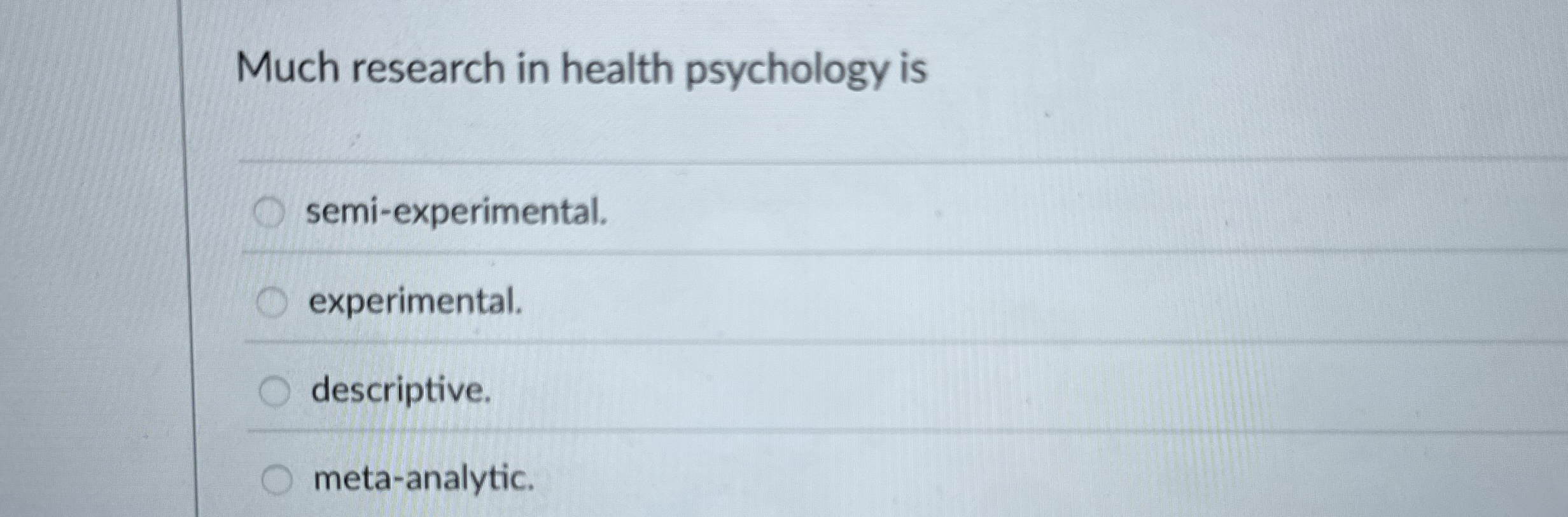 Solved Much research in health psychology | Chegg.com