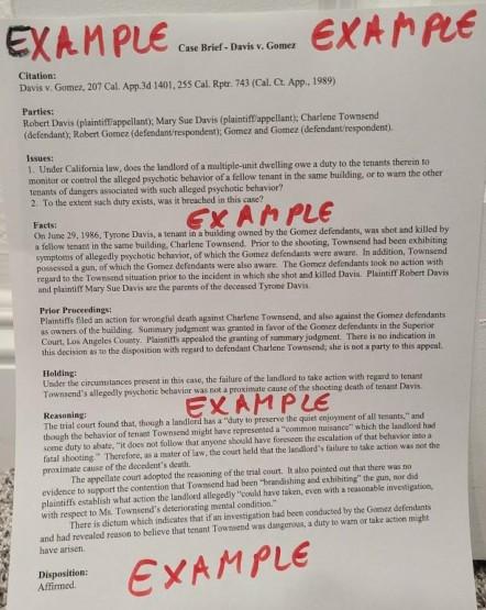 EXAMPLE EXAMPLE Case Brief-Davis v. Gomer Citation: | Chegg.com