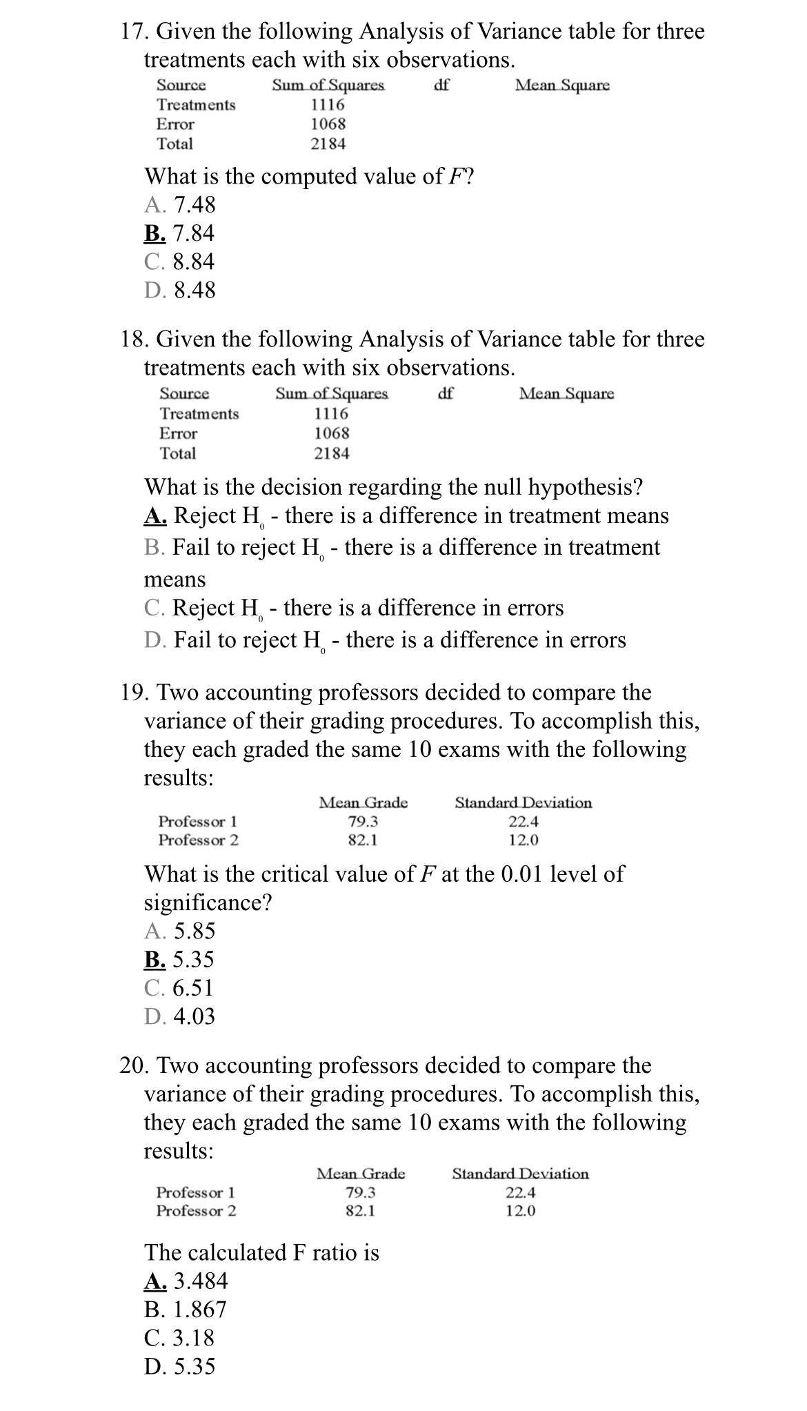Solved Given the following Analysis of Variance table for | Chegg.com
