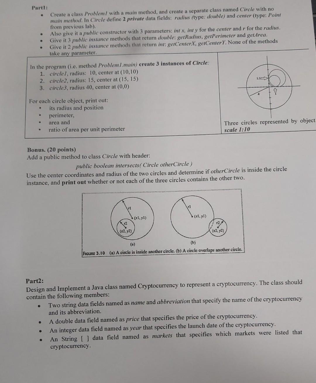 Partl Create A Class Probleml With A Main Method 