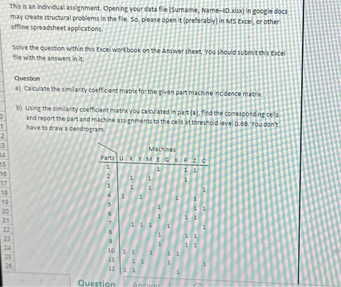 Question a) Calculate the similarity coefficient | Chegg.com