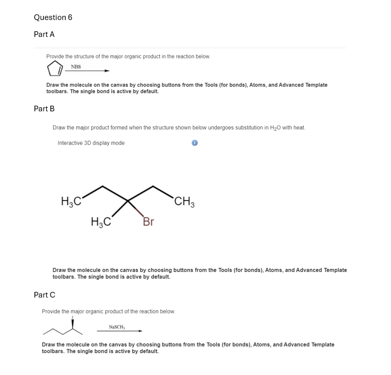 Solved Question 6Part AProvide the structure of the major | Chegg.com