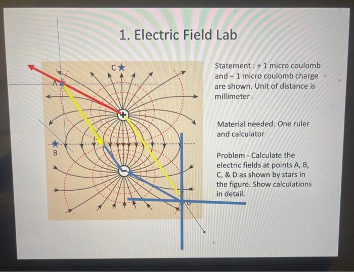 Solved 1. Electric Field Lab Statement : + 1 micro coulomb | Chegg.com