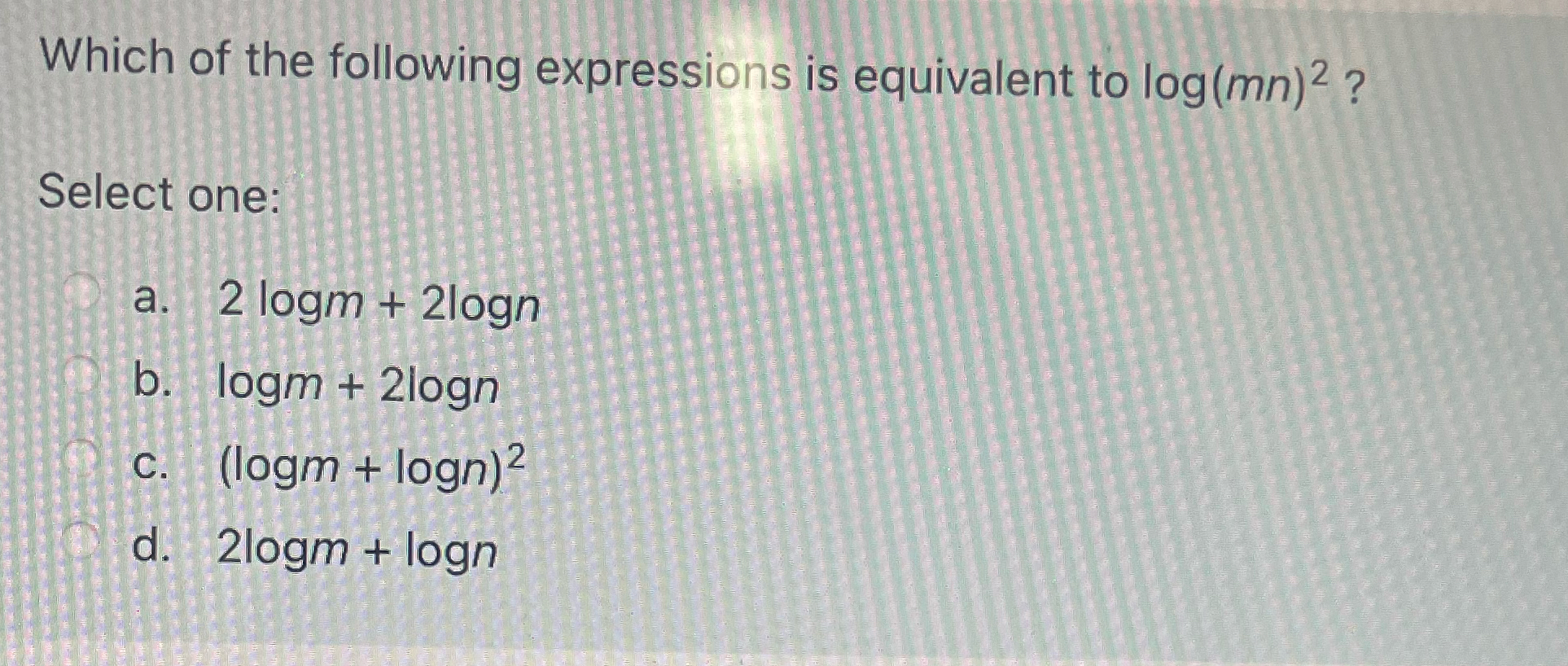 Solved Which of the following expressions is equivalent to | Chegg.com