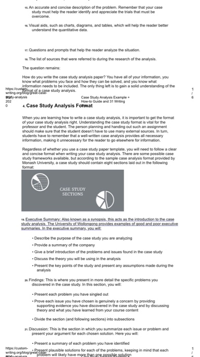 202 0 Case Study Analysis Example How to Guide and 31 | Chegg.com